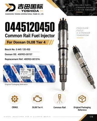 China 0445120450 Original Common Rail Diesel Injector For Doosan DL08 Tier 4 CRIN3 for sale