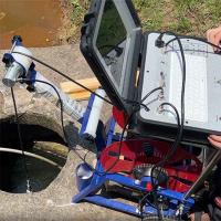 China 12 Inch Underground Camera With 360 Degree Rotary Borehole Inspection Camera for sale