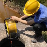 China Portable Digital Water level Meter Deep Water Well Level Meter Wells Tank Level Detector for Water Well Tank with alarm for sale