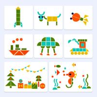 China DIY Stickers Preschool Learning Toys , Felt Fabric Geometric Puzzles For Toddlers for sale