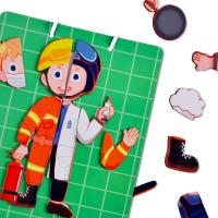 China Magnetic Educational Jigsaw Puzzle Game Different Ocupation Uniforms For Kids for sale