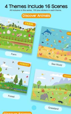 China Discover Animal Game Reusable Sticker Book for sale