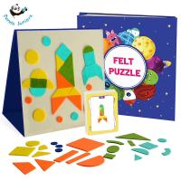 China Educational Geometrical Felt Animal Stickers Puzzles For Toddlers Children Workbook for sale