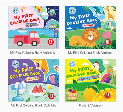China Fruits Veggies Animal Toddlers Coloring Book Mindful Patterns Creativity Stimulation for sale
