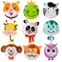 China 5 PCS DIY Disposable Animal Paper Plate Craft Kit For Holiday And Party for sale