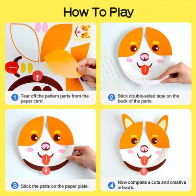 China 5 PCS DIY Disposable Animal Paper Plate Craft Kit For Holiday And Party for sale