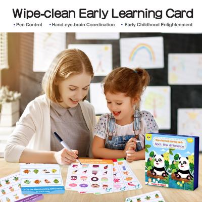 China Wipe Clean Spot Difference Cards Concentration Practice Learning for sale