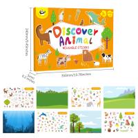 China Discover Animals Reusable Sticker Book Large 200 PCS For Kids Birthday Gift for sale