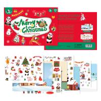 China Merry Christmas 100PCS Repositionable Enlarge Stickers with 4 Color Backgrounds for sale