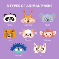 China Animal Shaped Mask Paper Arts Crafts For Toddlers Preshcoolers Dress Up Cosplay for sale