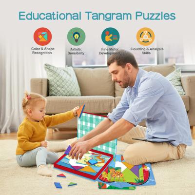 China Travel EVA Games Preschool Educational Toys Geometric Cognition Tangram Puzzles For Kids for sale