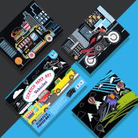 China 12 TYPES Vehicles Themed Scratch Paper Art Set No Smell Eco Friendly STEM Toys for sale