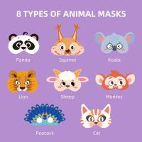 China 3D Animal Mask Paper Arts Crafts Party Decoration Forest Educational Toys for sale
