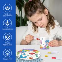 China 3 Paint Pens Children Didactic Toys Decorate Your Own Porcelain Plate / Mug for sale