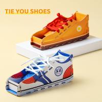 China Shoe Tying Practice Educational Puzzle Toys Fine Motor Skills For 3-6 Years Old Kids for sale
