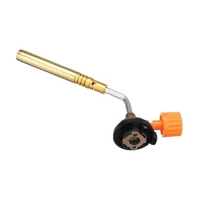 China Aluminum Handle Gas Heating Torch Blue Red Flame 1300degree Butane Free Ignition Device for sale
