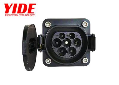 China EU Electric Vehicle Connector 5 Pin Female 16A 32A IP68 250V Interlock for sale