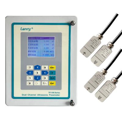 China TF1100-DC Dual Channels Clamp On Ultrasonic Flow Meters With 0.5% Accuracy for sale