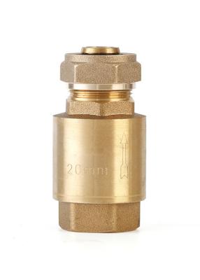 China PN25 Vertical Spring Brass Non Return Valve Anti Corrosion One Way for sale