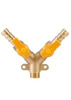 China 3 Way Natural Brass Gas Valve Weatherproof Antirust Practical for sale