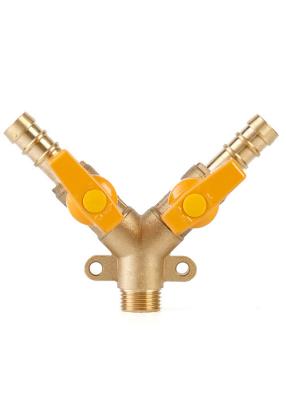China 3 Way Natural Brass Gas Valve Weatherproof Antirust Practical for sale