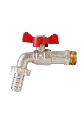 China Durable Lockable Brass Hose Bibb Valve , Forged Outside Tap Shut Off Valve for sale