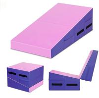 China 18 Oz Vinyl Polar Aurora Cheese Wedge Folding Incline Gymnastics Mat for Tumbling Preschool Training for sale
