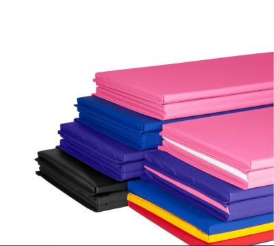 China Folding Gymnastics Mat 4x6 ft 2 inch Thick PE Foam Vinyl Tumbling Mat for Home Use for sale