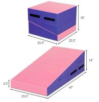 China Deluxe Folding Incline Mat 48x72x16 Inch Gymnastics Wedge Mat for Beginner Training for sale