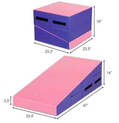 China Deluxe Folding Incline Mat 48x72x16 Inch Gymnastics Wedge Mat for Beginner Training for sale