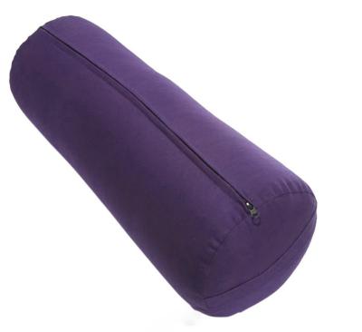 China Machine Washable Round Yoga Bolster Pillow 28x10 Inch EPE Cotton Filling for Restorative Yoga for sale