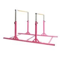 China Kids Gymnastics Parallel Bars Double Horizontal Bars Adjustable Height 38-55in A3 Steel Bamboo Bar for sale