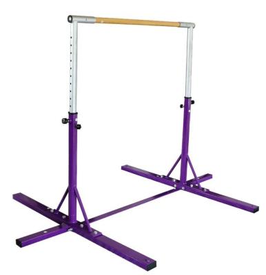 China Adjustable Horizontal Bar Gymnastics Training Equipment with 4x8ft Gym Mat Steel Wood 13 Height Options for sale