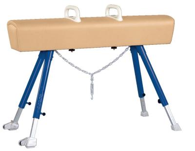 China Gymnastics Pommel Horse 160x35x35 cm Real Leather Padding Height Adjustable 95-150 cm for sale