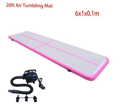 China Inflatable Air Track Tumbling Mat 20ft Gymnastics Air Tumble Track Floor Mat 1.2mm PVC for sale