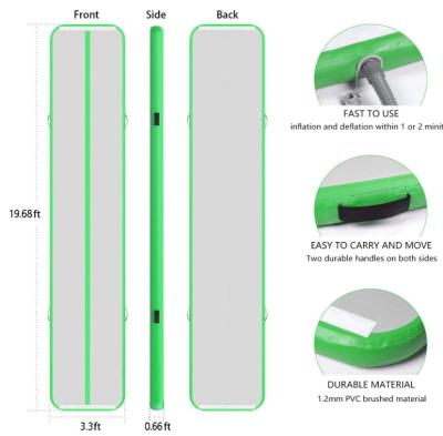 China Inflatable Gymnastics Mat Airtrack Tumbling Mat 10ft with Electric Pump for Home Gym Training for sale