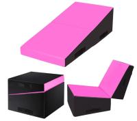 China Folding Incline Gymnastics Mat 60x30x14 Inch Wedge Cheese Mat for Tumbling Home Training for sale