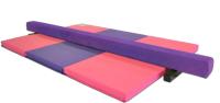China Gymnastics Balance Beam and Folding Mat Combo Package 94 Inch 4 Inch Top Suede for sale