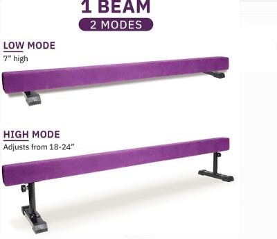 China Adjustable Height 16ft Synthetic Suede Gymnastics Balance Beam for Training Competition for sale