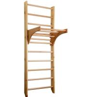 China Swedish Wooden Gymnastics Stall Bar 90 Inch Wall Mounted Exercise Ladder with 1.5 Inch Rungs for sale