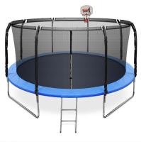China 14 FT Trampoline with Basketball Hoop Safety Enclosure Net 800 LB Capacity for sale