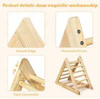 China Wooden Climbing Triangle Ladder for Toddlers 3-in-1 Montessori Climber with Ramp 80cm for sale