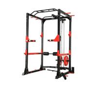 China Commercial Power Rack with Lat Pulldown 85 Inch Height 330 Lbs Weight for sale
