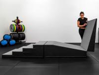 China Gymnastic Handstand Walk Ramp with Stairs 215x90x40cm PE PU Foam for sale