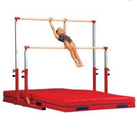 China FIG Approved Kids Gymnastics Uneven Bars 155-195cm High Bar 86kg Steel Frame for sale