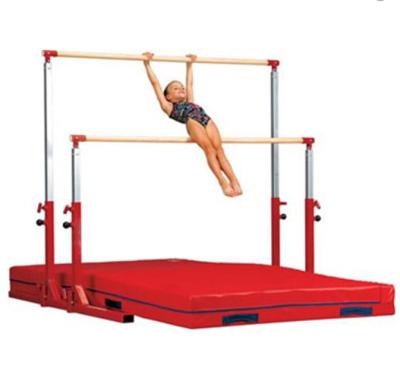 China FIG Approved Kids Gymnastics Uneven Bars 155-195cm High Bar 86kg Steel Frame for sale