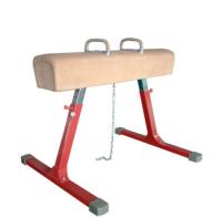 China FIG Approved XPE Foam Competition Pommel Horse 160x35cm Adjustable Height 95-125cm for sale