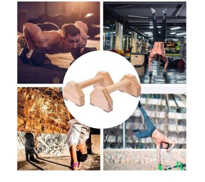 China Outdoor Gym H Shaped Parallel Handstand Bars 40x23x13cm Eco Friendly Wood Fitness Equipment for sale
