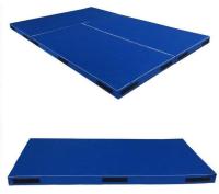 China Washable Gymnastics Soft Mat 600x200x10cm with Demarcation Lines Blue for sale