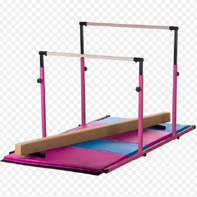 China American Gymnast Kids Junior High Bar with Height Adjustable Balance Beam 8ft Gymnastics Mats for sale